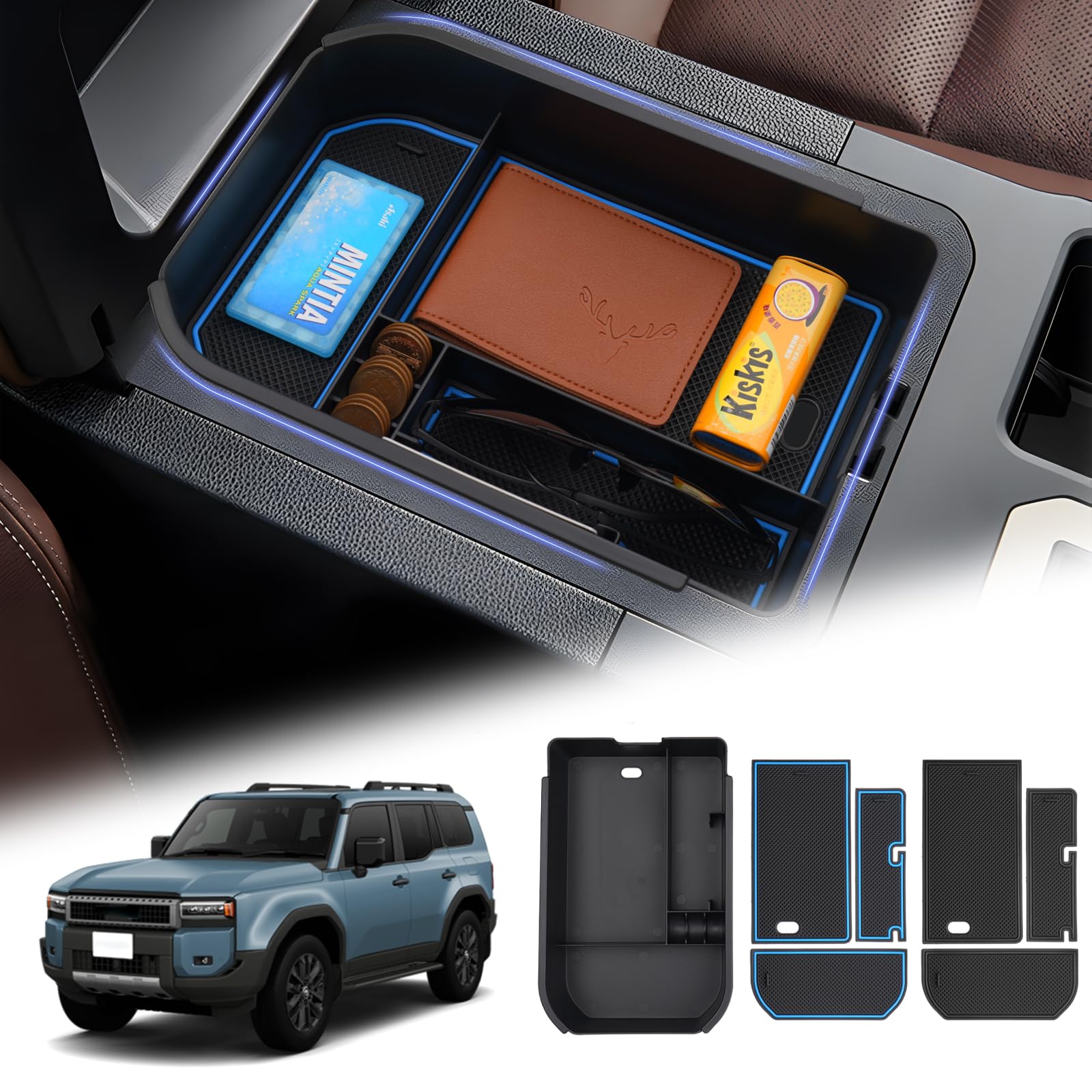 Sunsdrew for 2024 2025 Toyota Land Cruiser Center Console Organizer ...