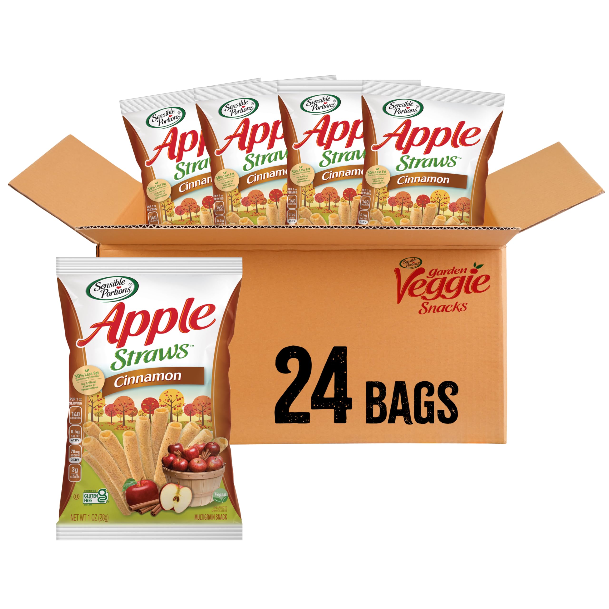 Sensible Portions Garden Veggie Snacks - Veggie Straws, Snack Size ...