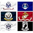Amazon.com : 2x3 Feet Single Sided Polyester Military Flags with 2 Grommets Set of Five Branches ...