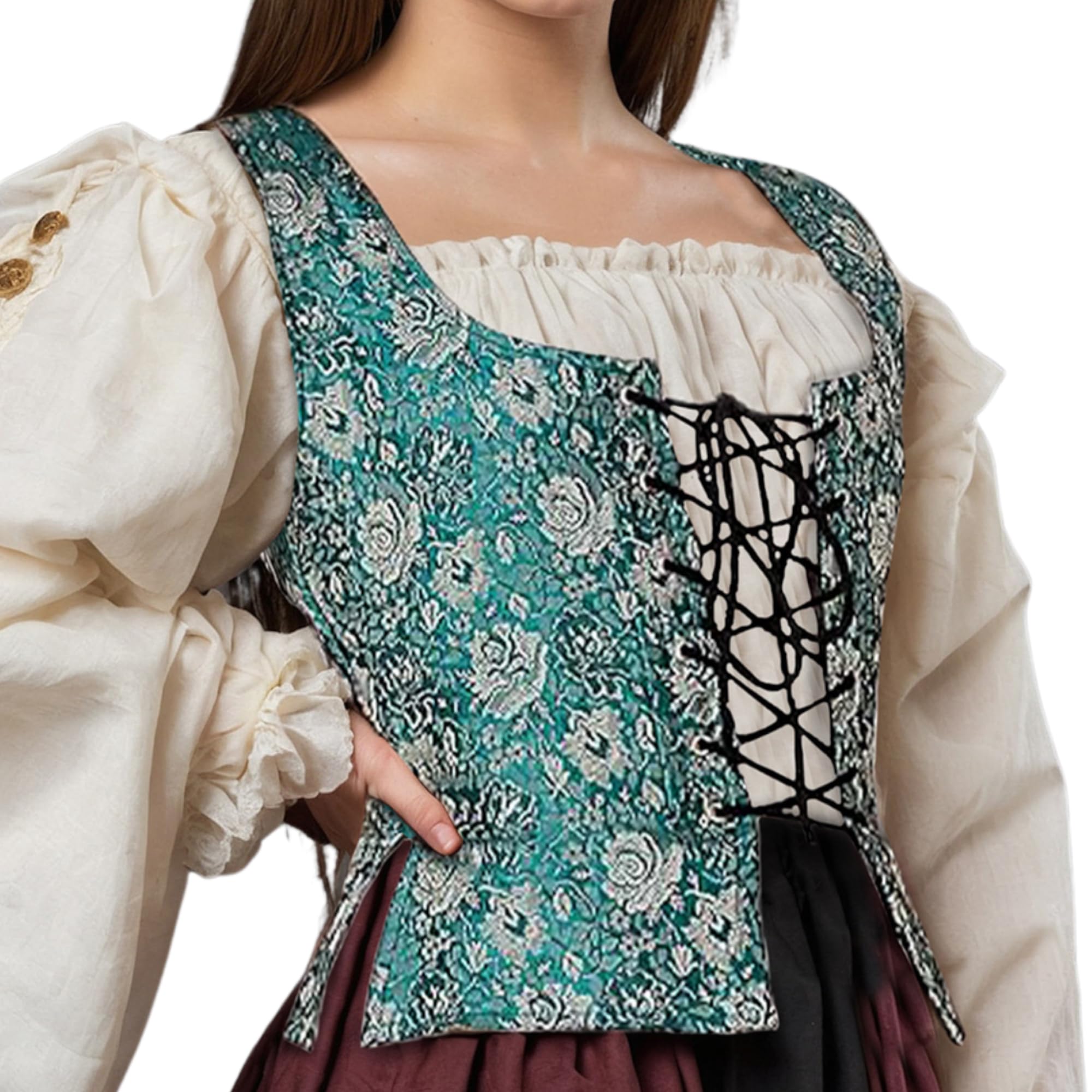 ThePirateDressing Renaissance Pirate Wench Bodice – Brocade Peasant ...