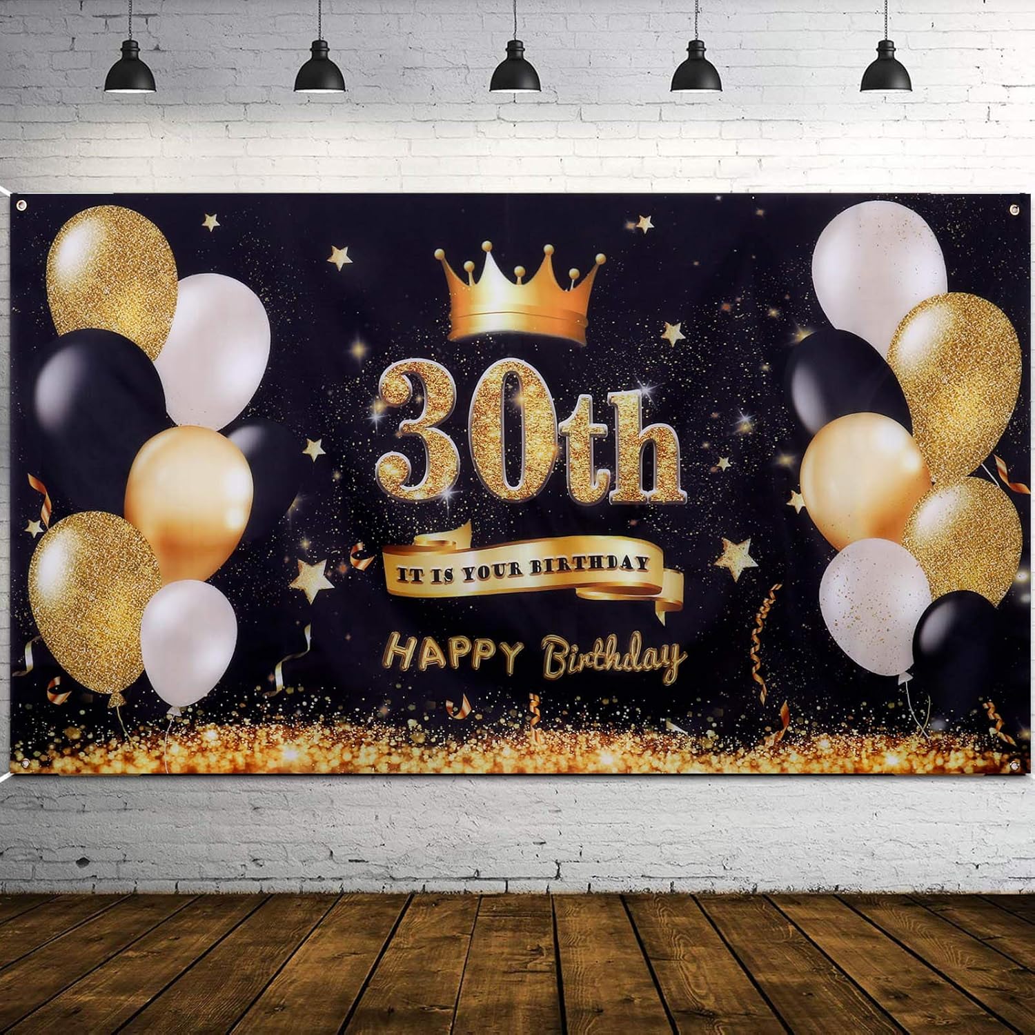 Happy 30th Birthday Backdrop Banner,Cheers to 30 Years Background ...