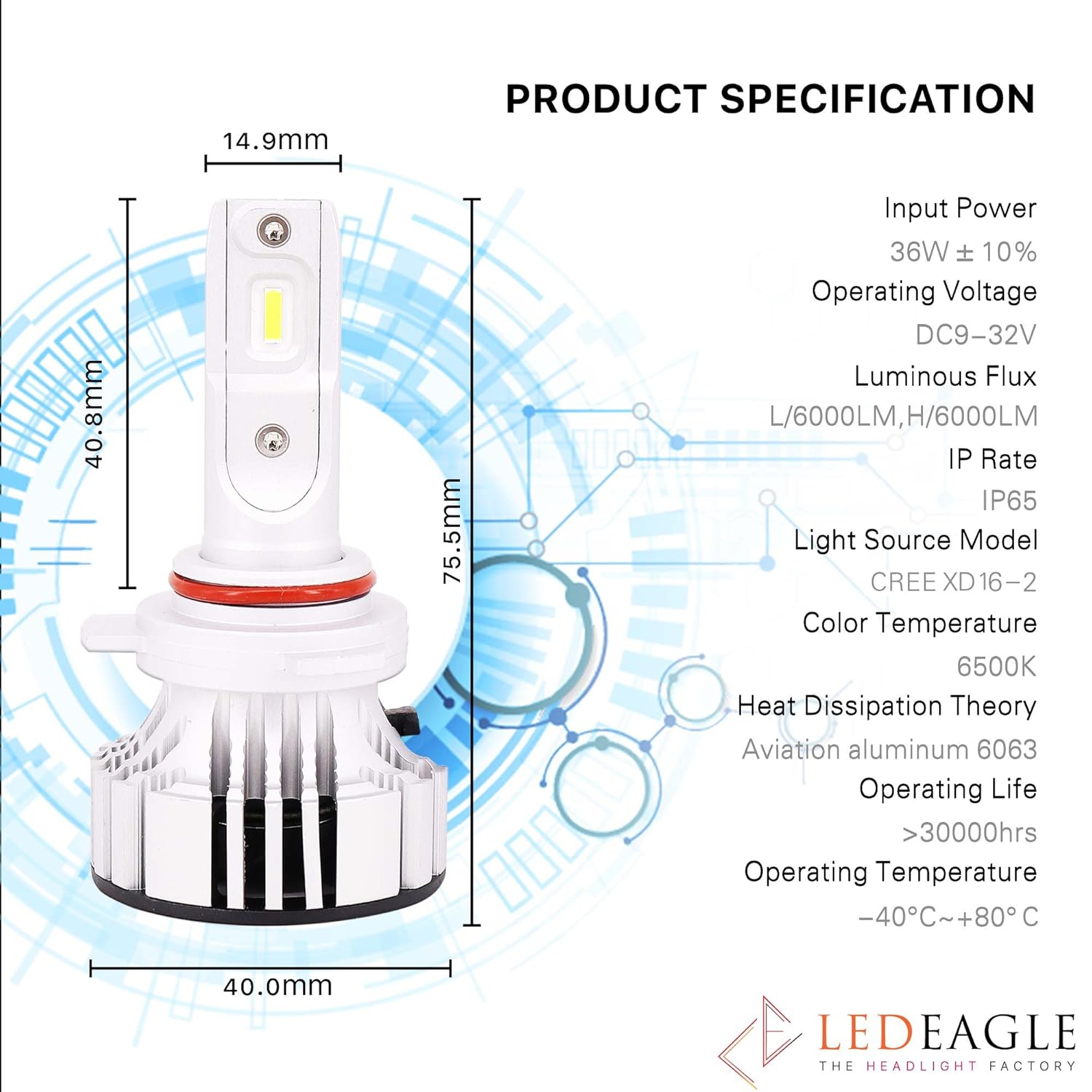 Lights & Lighting Accessories LED EAGLE 9012 LED Headlight Bulbs ...