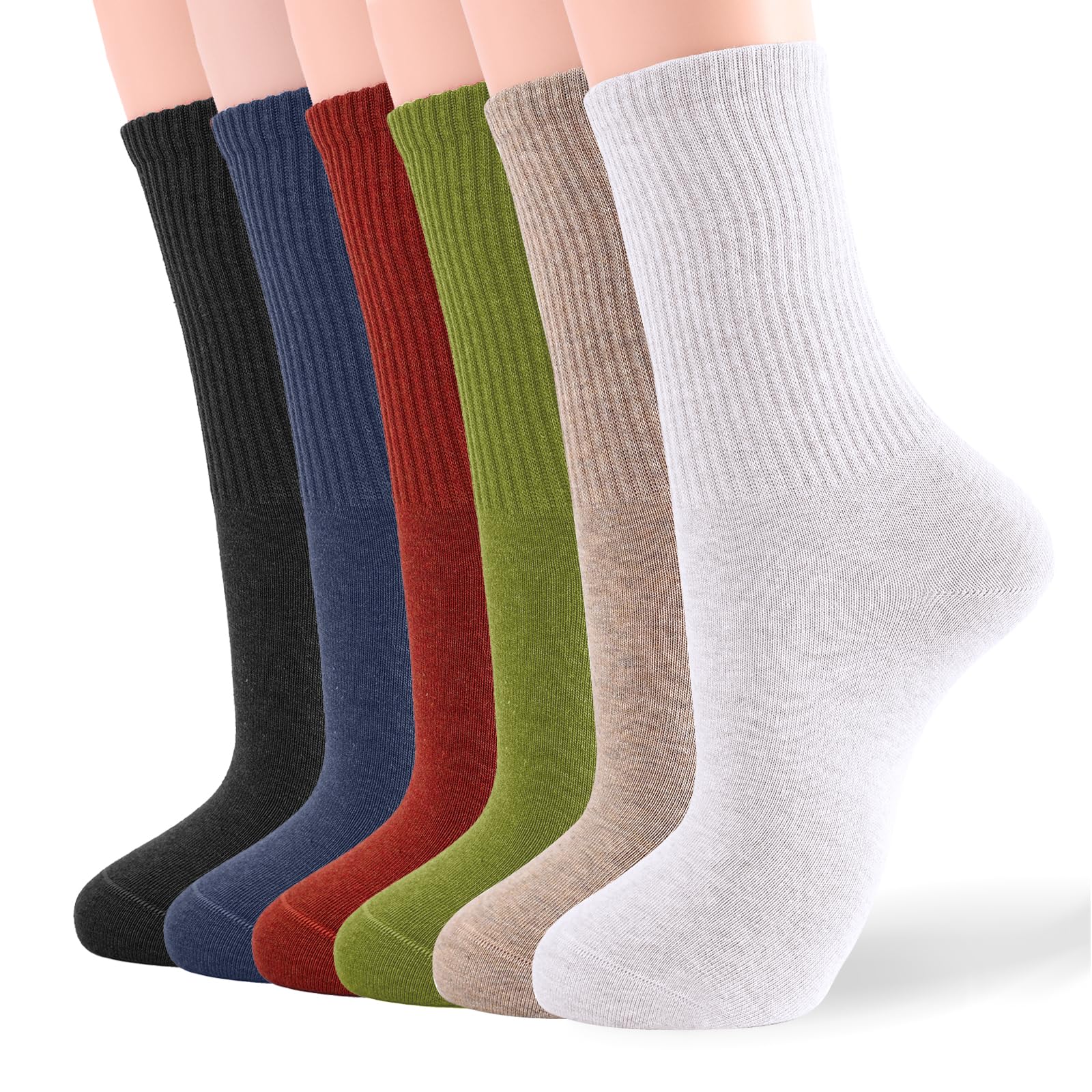YAGAXI Women's Soft Ankle Nylon Socks - 6 Pairs Casual Thin Comfy ...