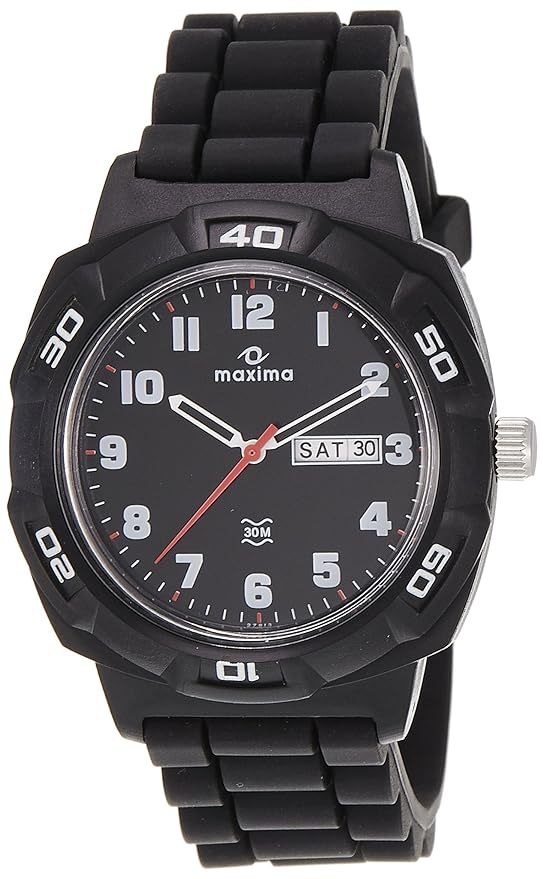 Buy Maxima Aqua-Sport Day-Date Black Dial Men -27813PPGW at Amazon.in