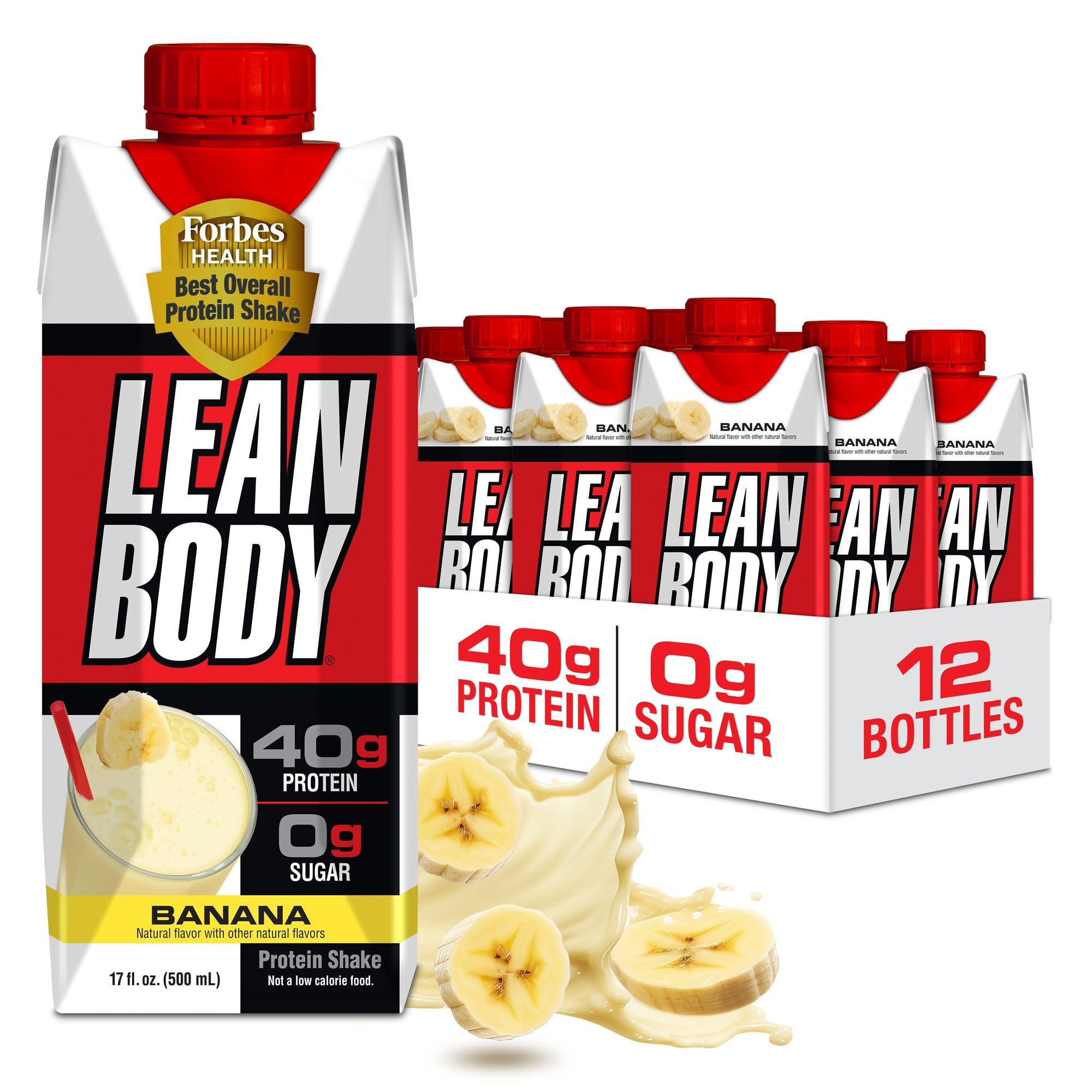 Lean Body Ready-to-Drink Banana Protein Shake, 40g Protein, Whey Blend ...