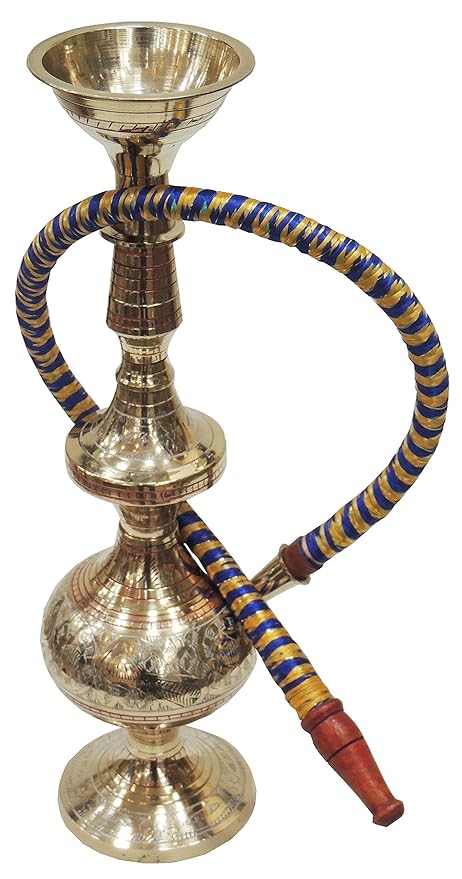 Buy Brass Gift Center Hookah Hukka Fancy with & Black Handicraft Finish ...