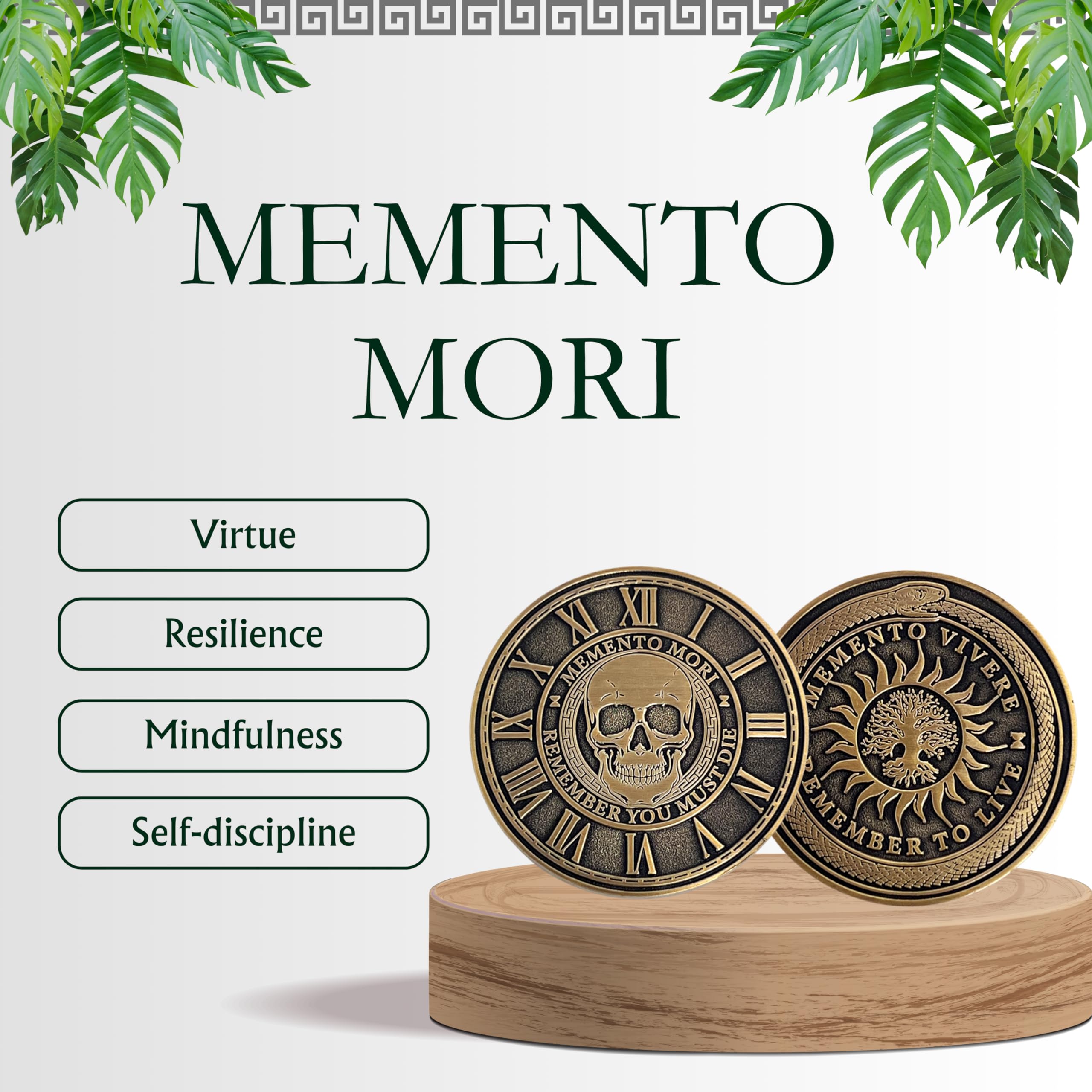 Mua Memento Mori Coin Medallion Stoicism Gift Amor Fati Metal Gold ...