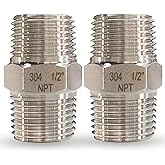 Amazon.com: 4PCS Hex Nipple 1/2" Male x 1/2" Male Pipe Fittings, 304 Stainless Steel 1/2 inch ...