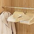 Amazon.com: UEAKPIC 50 Pack Clear Plastic Hangers with Gold Glitter ...