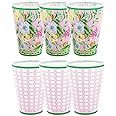 Amazon.com | Lilly Pulitzer 14 Ounce Reusable Plastic Pool Cups, Set of ...
