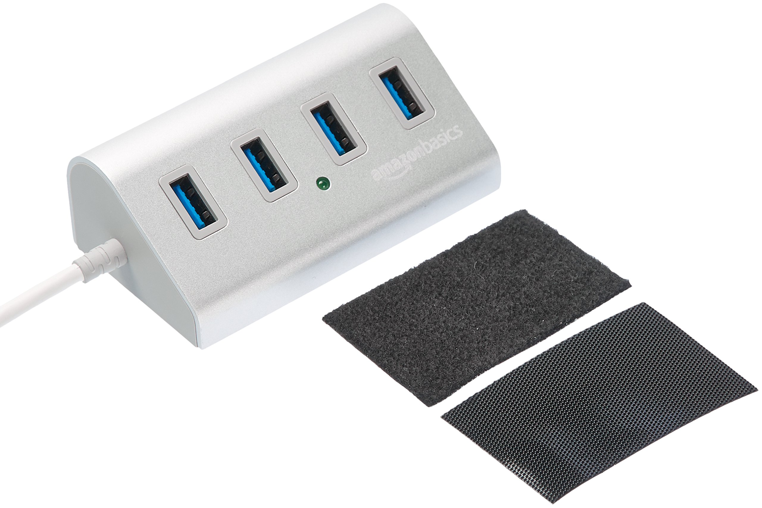 AmazonBasics USB 3.1 Type-A To 4-Port Aluminum Hub Connector, Silver on ...