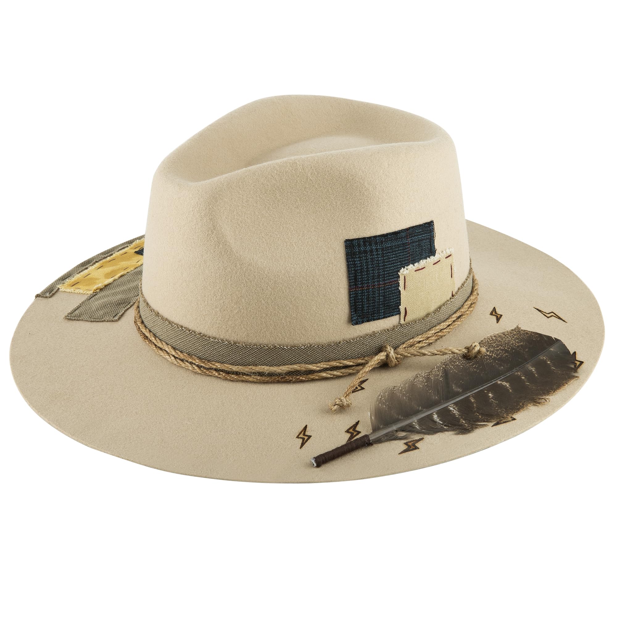 RUEDIGER Wide Brim Fedora Hats for Men Women 100% Wool Felt Panama ...