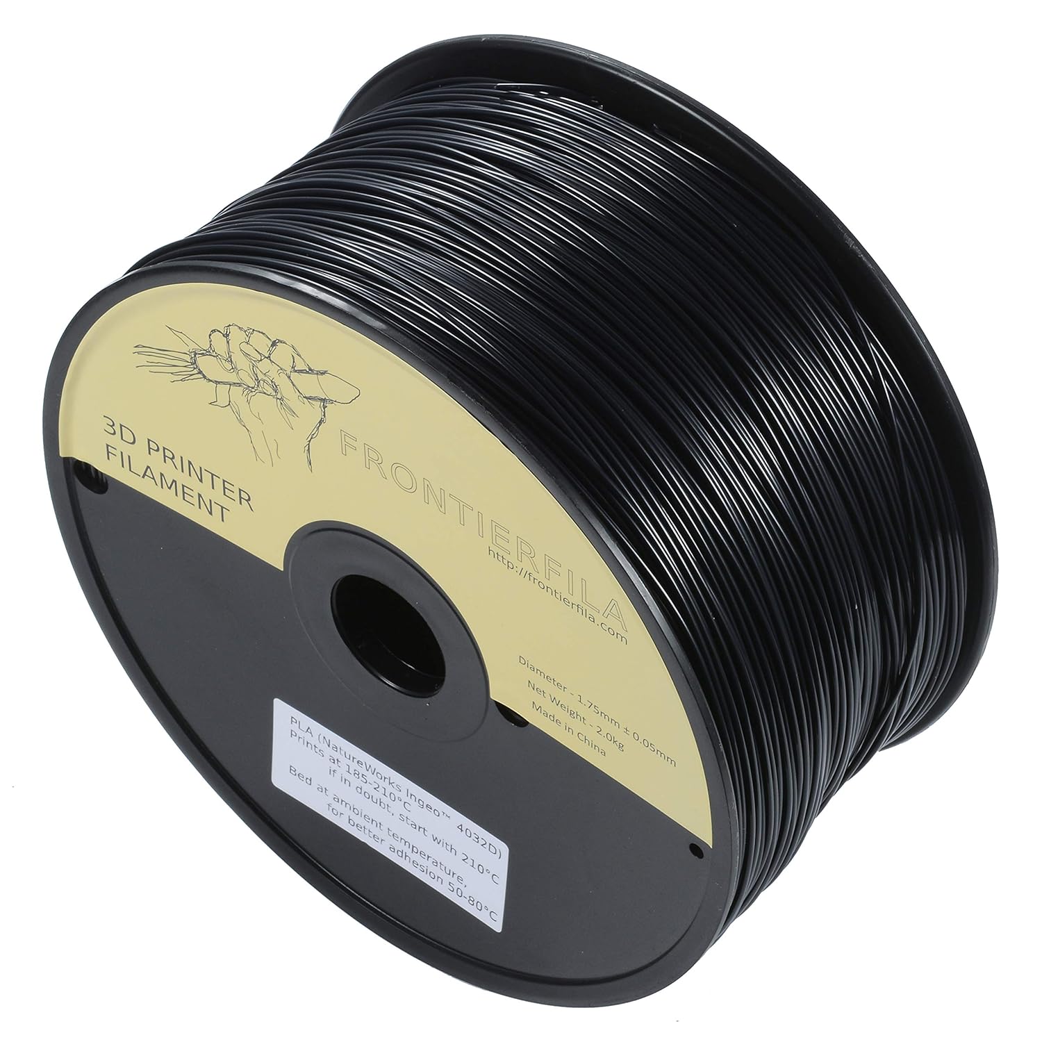 FrontierFila Black PLA 2kg 1.75mm 3D Printing Filament: Amazon.co.uk ...
