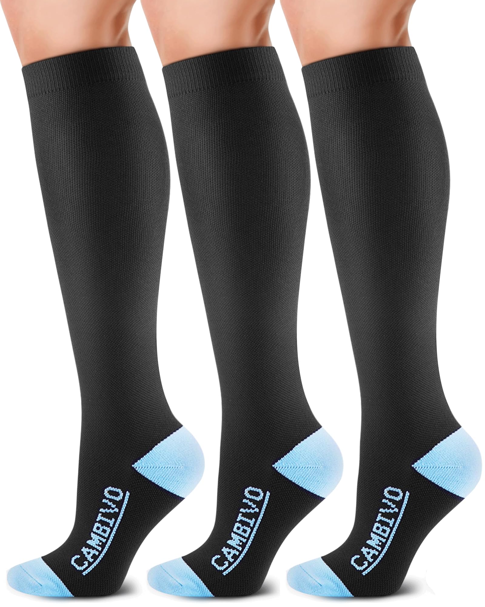CAMBIVO Compression Socks for Men and Women (2/3/6 Pairs) 15-20 mmHg ...