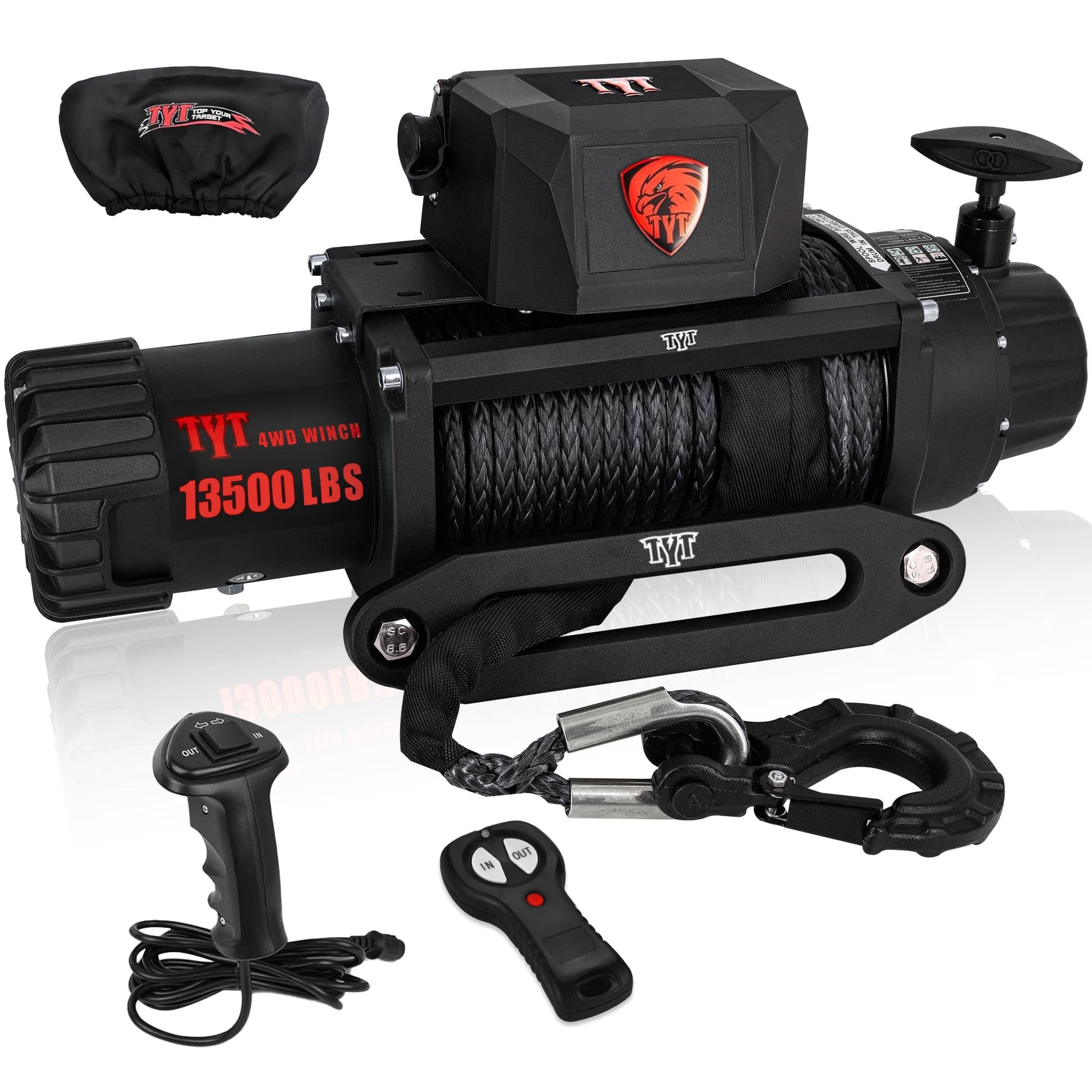 TYT T1 Series Winch 13500 lb Electric Winch with Synthetic Winch Rope ...