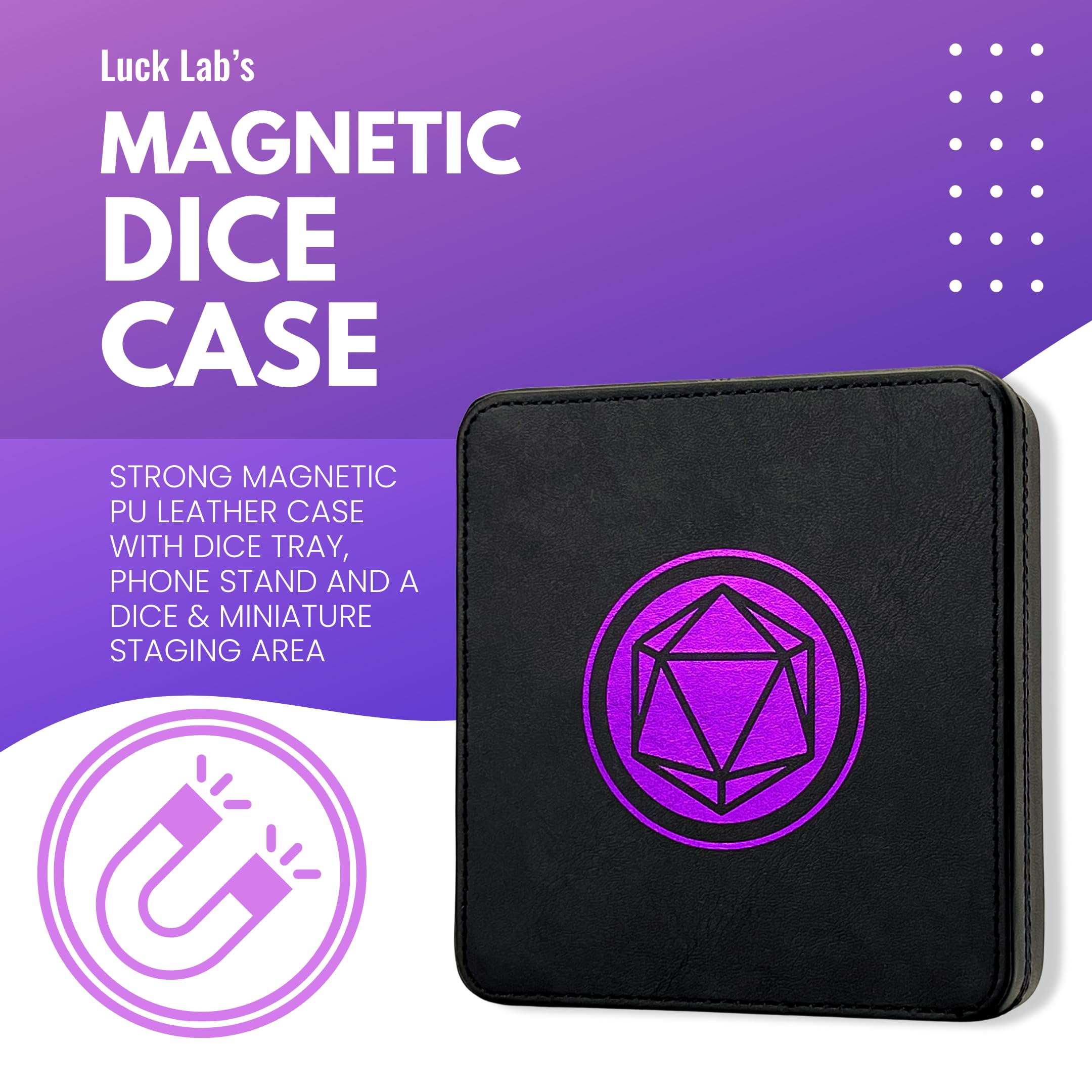 Mua Compact Magnetic Dice Case with Dice Tray and Phone Stand - Dice ...