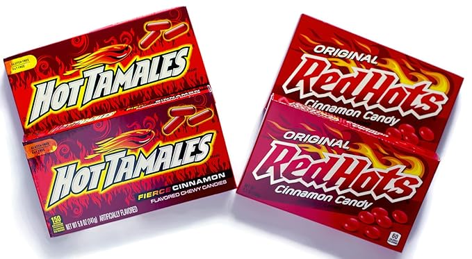Amazon.com : Hot Tamales and Red Hots Cinnamon Candy Bundle : Grocery ...