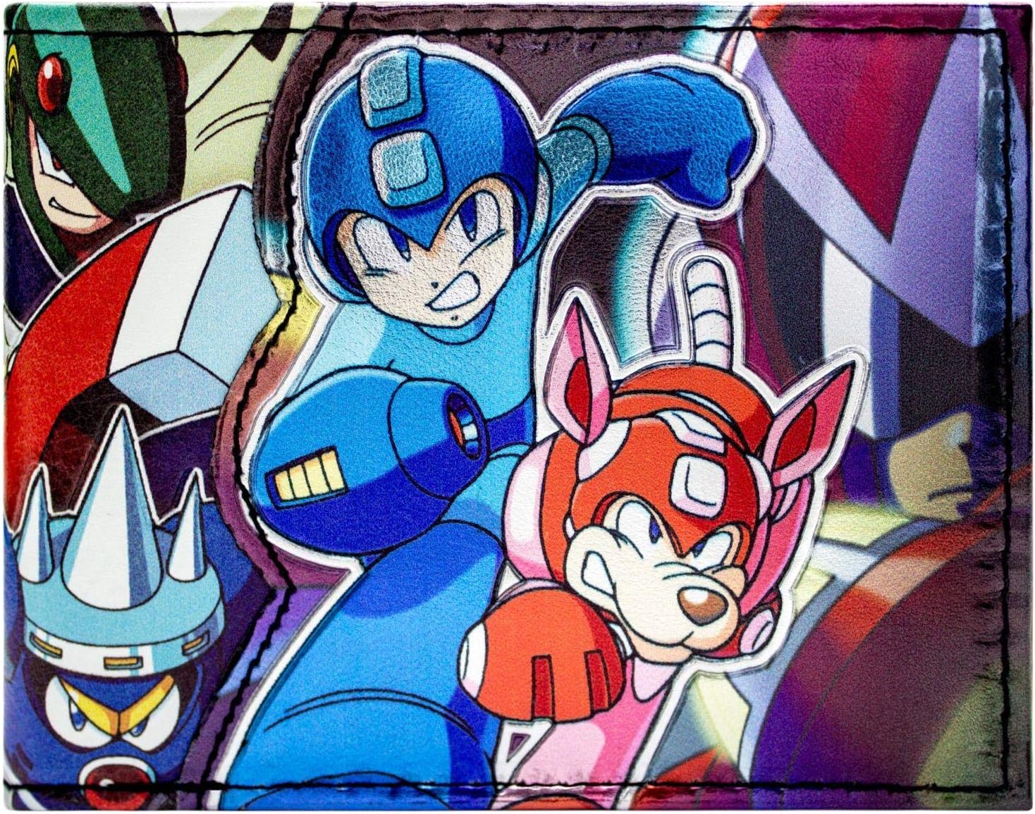 Capcom Megaman Shiny Characters Blue ID & Card Bi-Fold Wallet - BigaMart