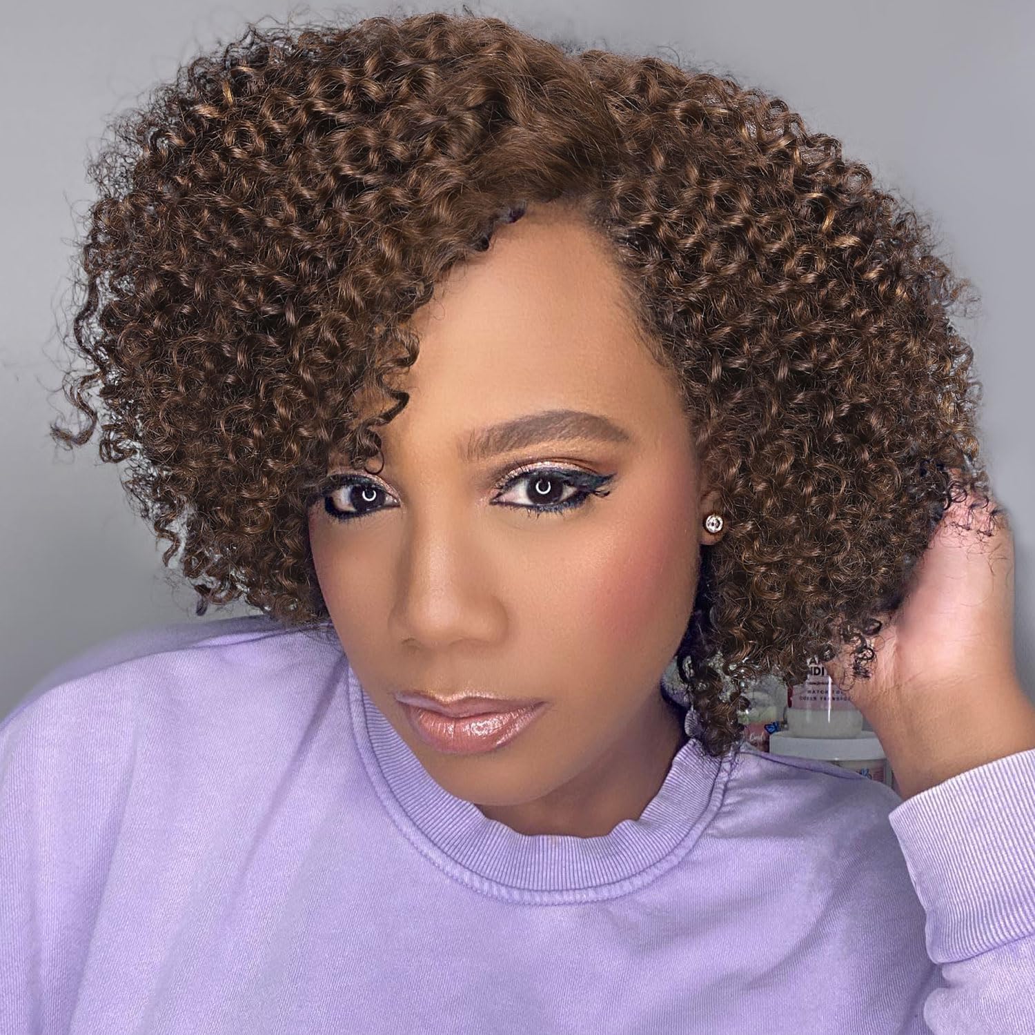 Fancy Hair Human Hair Wig Short Lace Front Wigs Kinky Curly Glueless ...