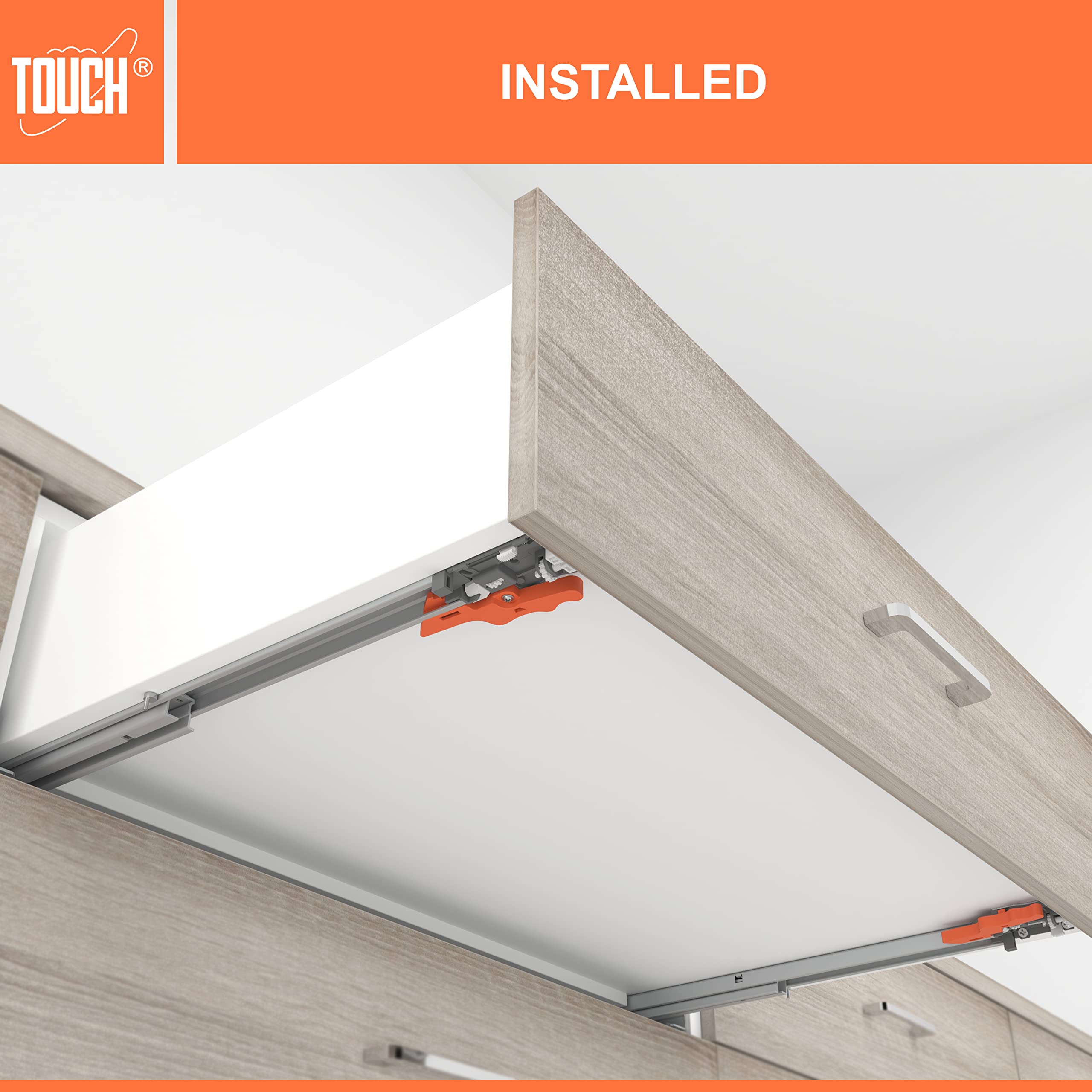 TOUCH Drawer Slide,3/4 INCH Under-Mount (1 Pair, 15 Inch 381mm ...