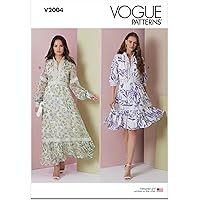 Amazon.com: Vogue Misses' Button-Front Dress Sewing Pattern Packet ...