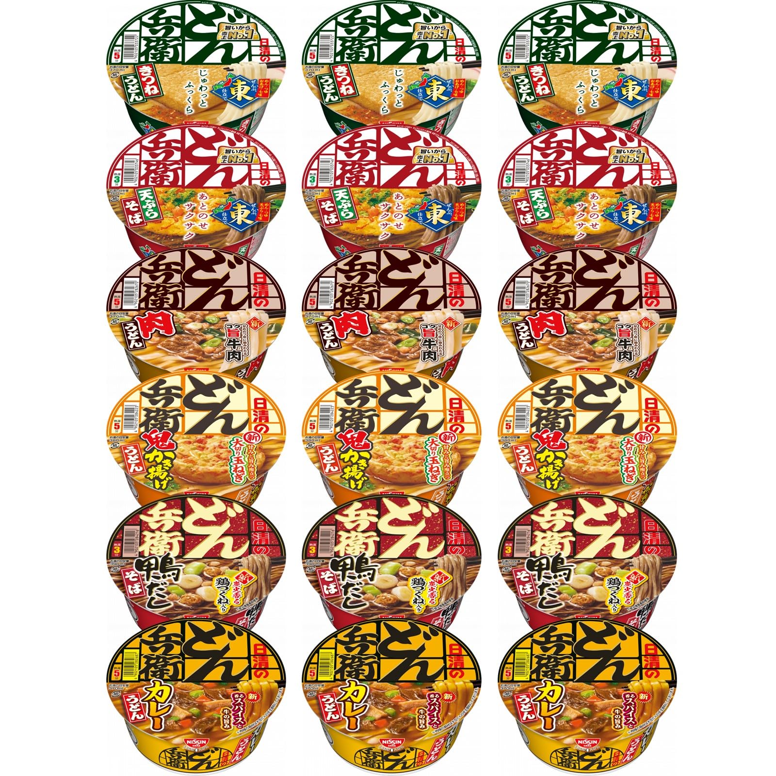 Mua Nissin Don Bee Series, 6 Types Assorted, Regular Size, 6 Types, 18 ...