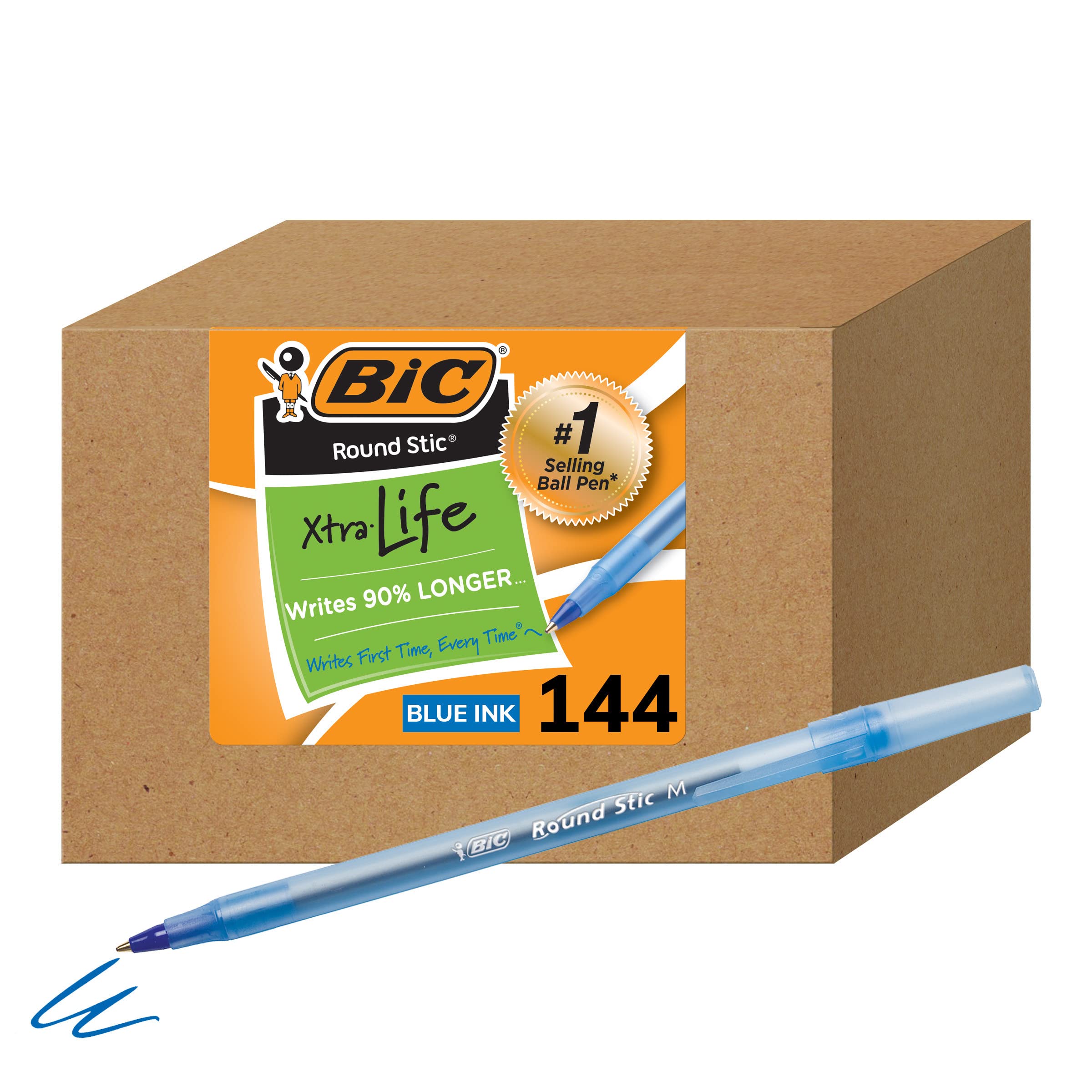 Mua Round Stic Xtra Life Blue Ballpoint Pens, Medium Point (1.0mm), 144 ...