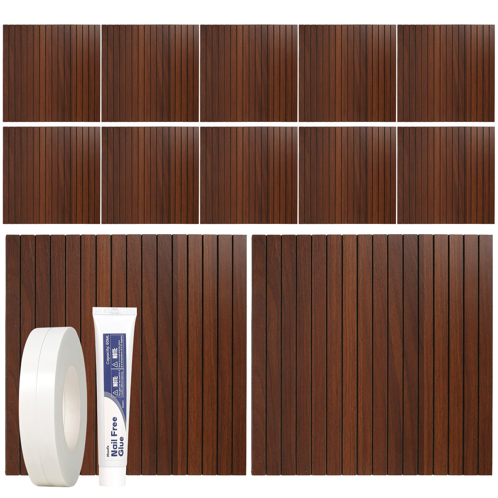 Aboofx Water Resistant Wall Panels 12-Pack 3D Wood Wall Panels - 11 ...