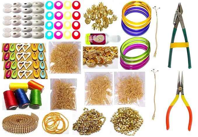 Buy Silk Thread Jewellery Making Kit, 50 Pair jhumka Earring Base ...