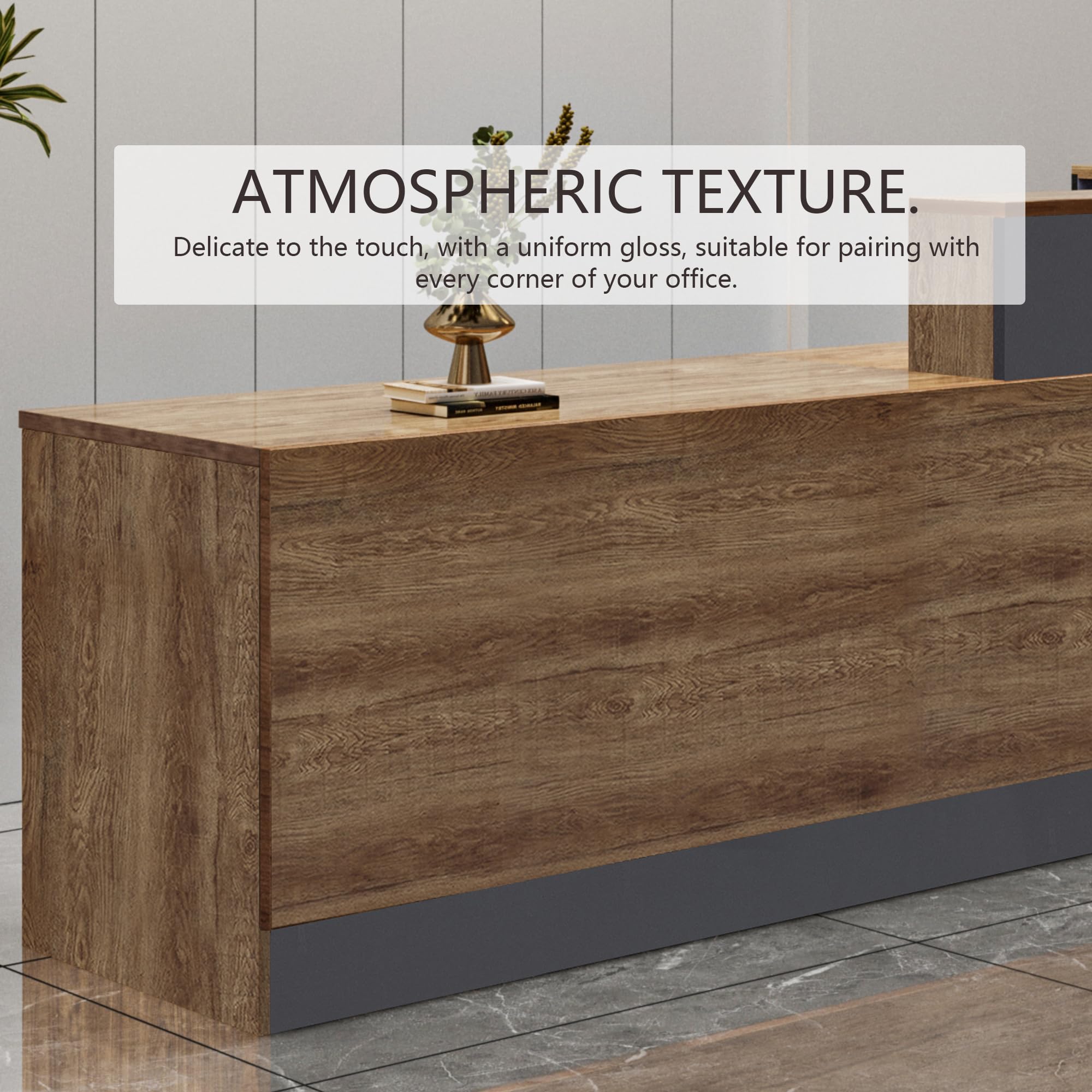 Reception Room Tables AGOTENI L Shaped Reception Desk With Lockable ...