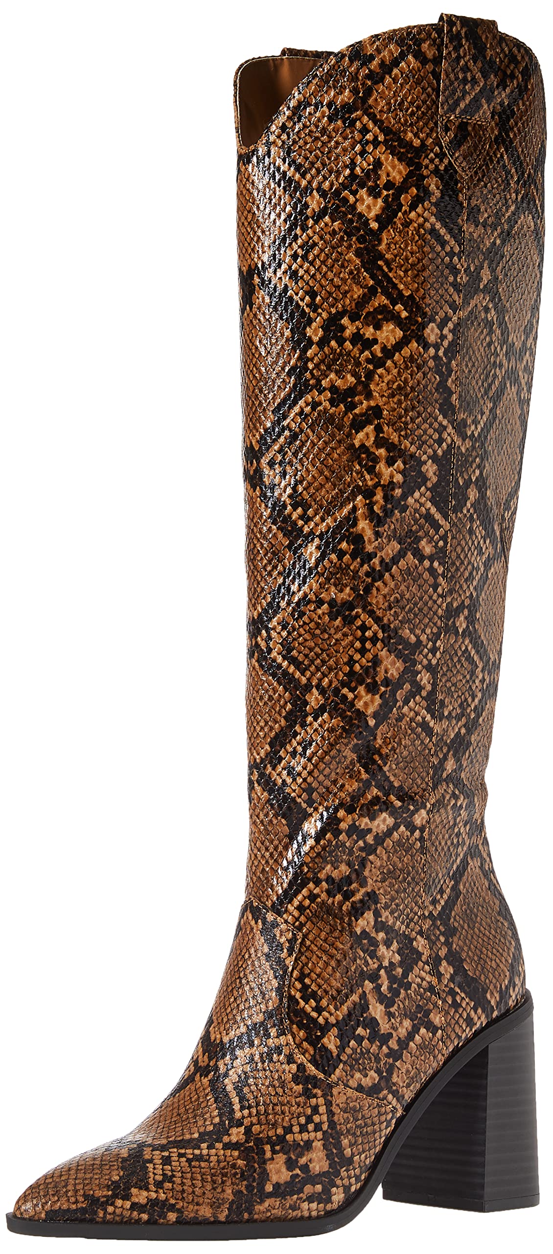 The Drop Women's Cassandra Knee-High Western Boot, Coffee Bean Snake, 8 ...