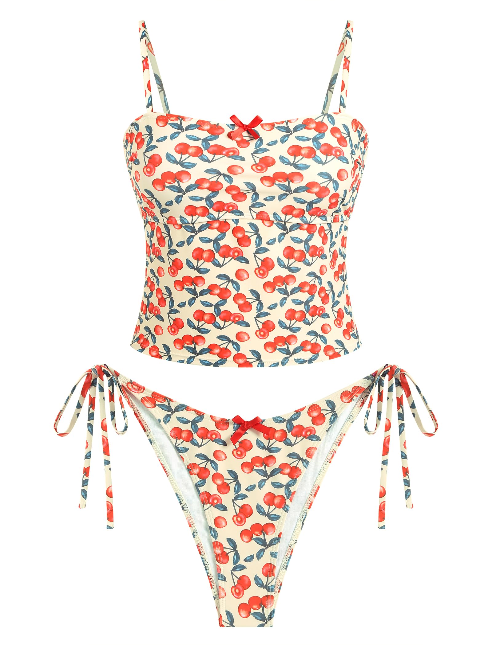 ZAFUL Tankini Swimsuits for Women Bow Tie Side Bathing Suits Tummy ...