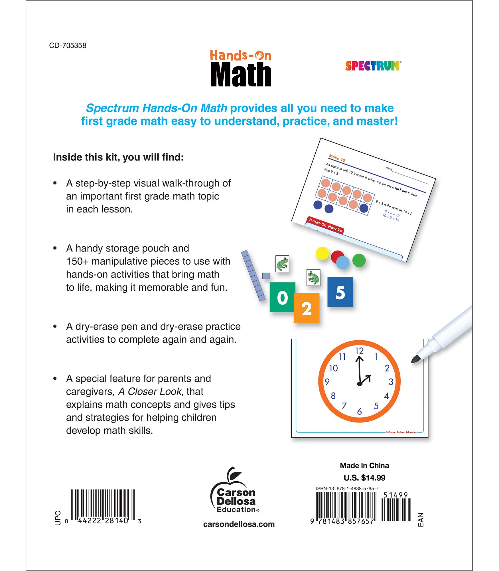 Mua Spectrum 1st Grade Hands-On Math Workbook, Ages 6 to 7, Grade 1 ...