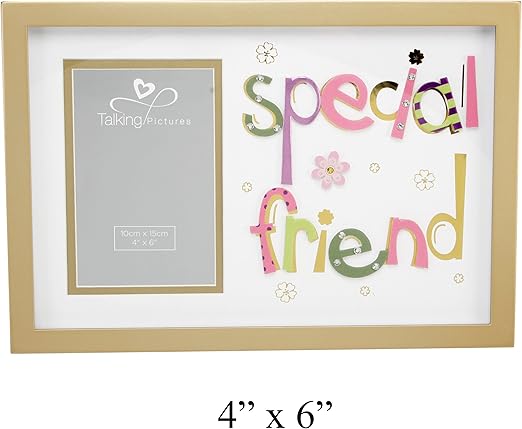 Special Friend Gold Photo Frame with 3D Multicoloured letters 4" x 6 ...