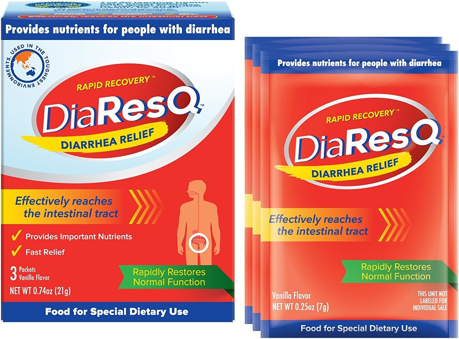Amazon.com: DiaResQ Rapid Recovery Diarrhea Relief - 3 Packets, Pack of ...