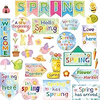 Amazon.com: Spring Bulletin Board Decorations Set Watercolor Hello ...