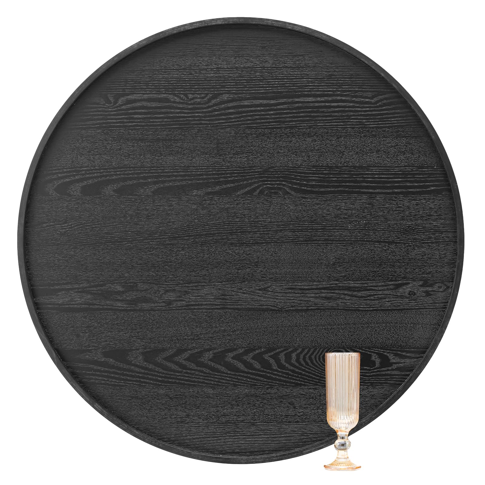 28 inch Round Solid Wood Serving Tray Extra Large Tea Coffee Snack Food ...