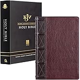KJV Holy Bible, Giant Print Full-size Premium Full Grain Leather Red Letter Edition - Thumb ...