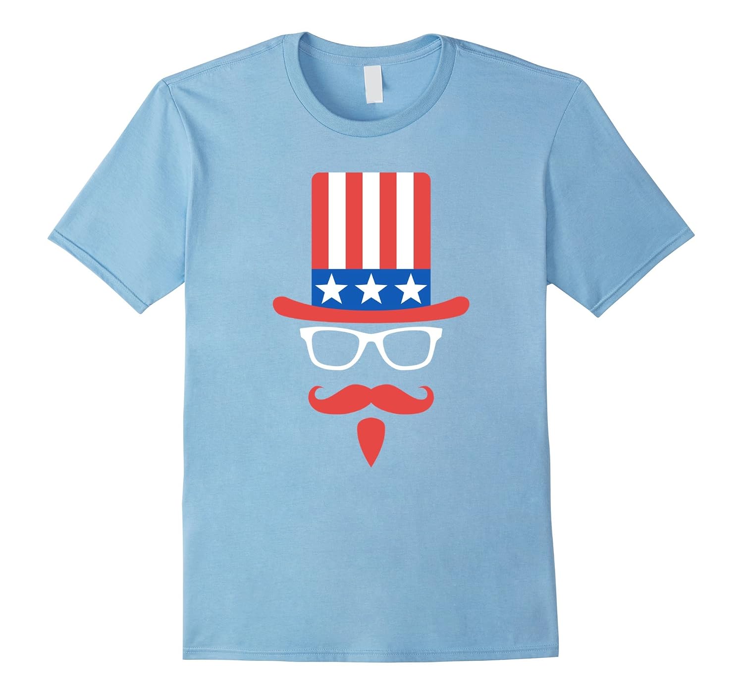 Uncle Sam Hat Glasses And Mustache Funny 4th of July T-shirt-Vaci – Vaciuk