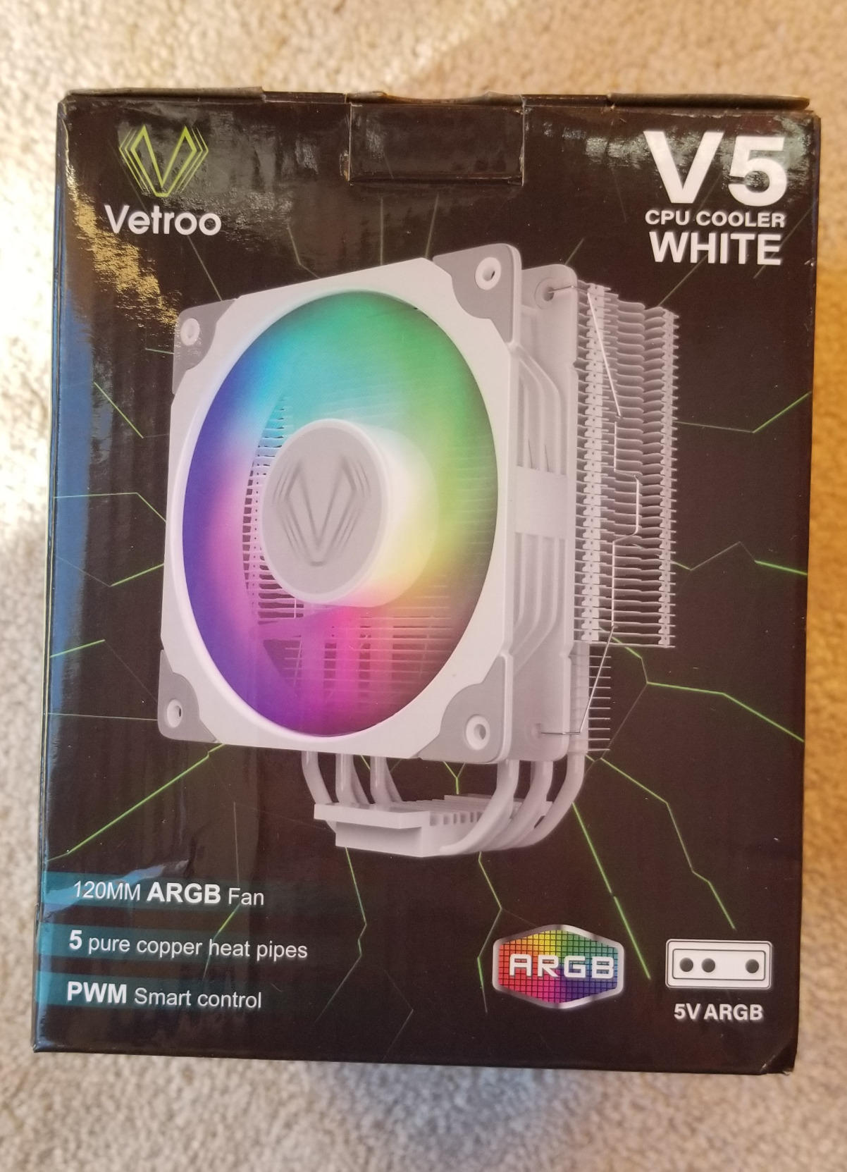 $8/mo - Finance Vetroo V5 Pink CPU Cooler, 120mm 5 Heat Pipes ...