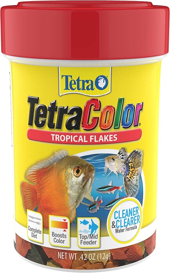 Tetra Tropical Colour Flakes, Fish Food with Natural Colour Enhancers ...