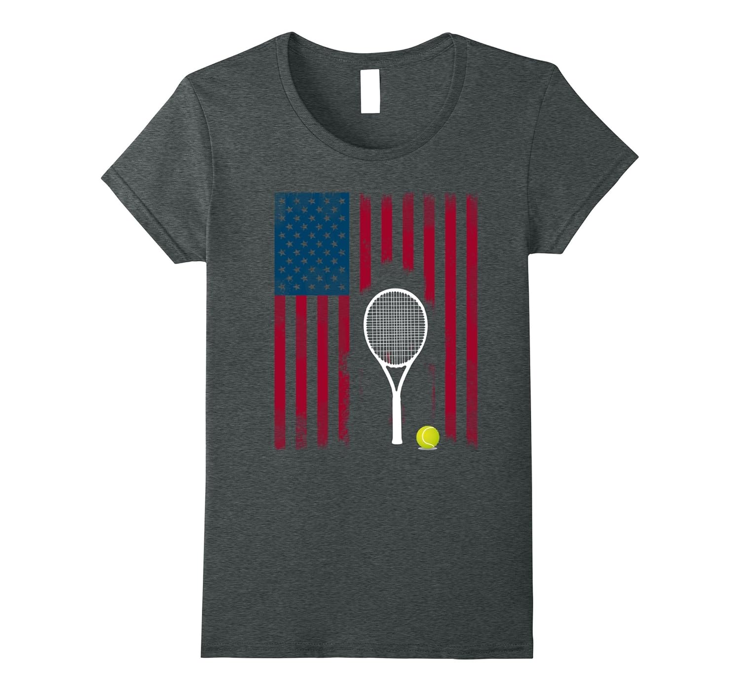 tennis America Flag tennis racket us sport cool fun T-Shirt-4LVS ...