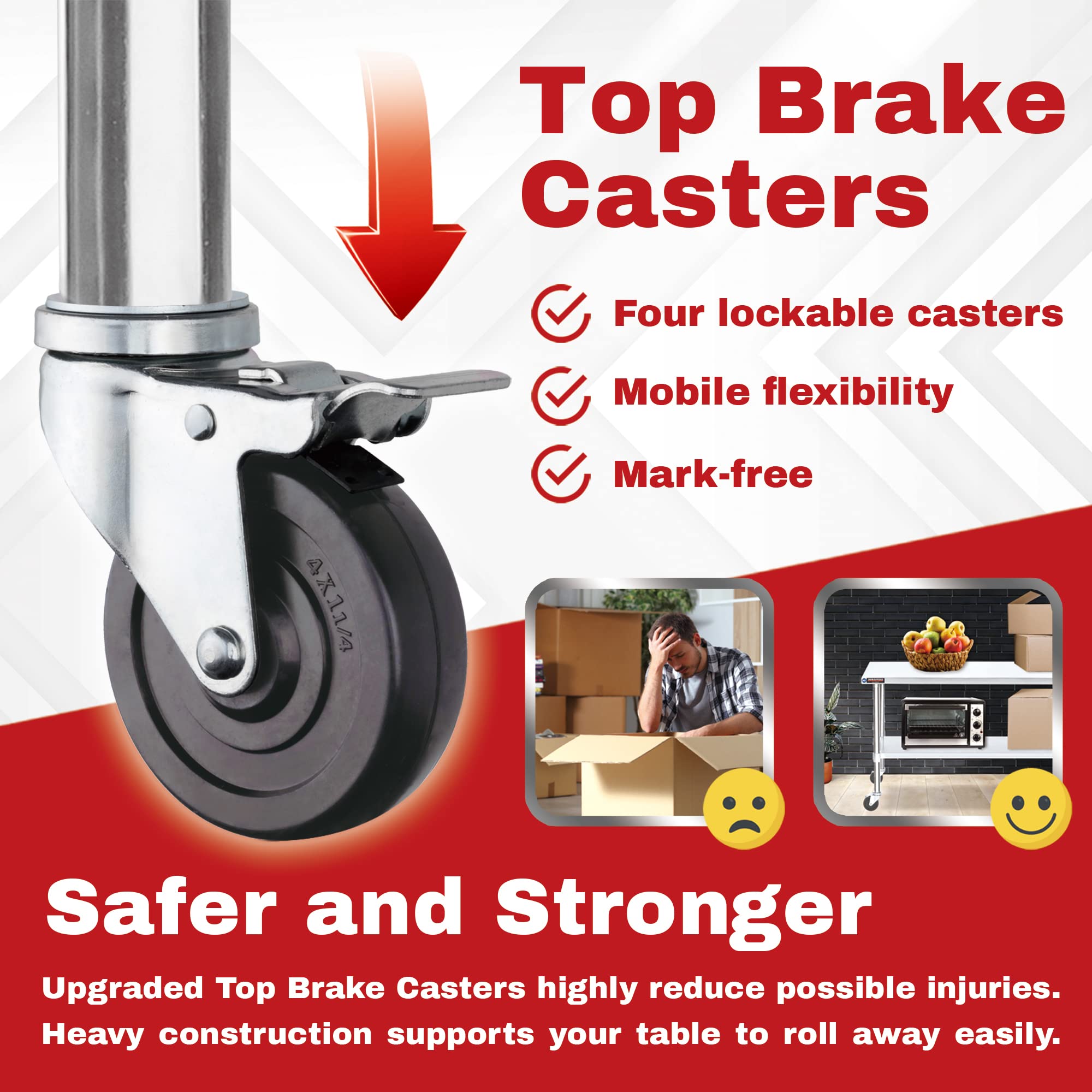 DuraSteel Food Prep Stainless Steel Table - 24 X 12 Inch Metal Table ...