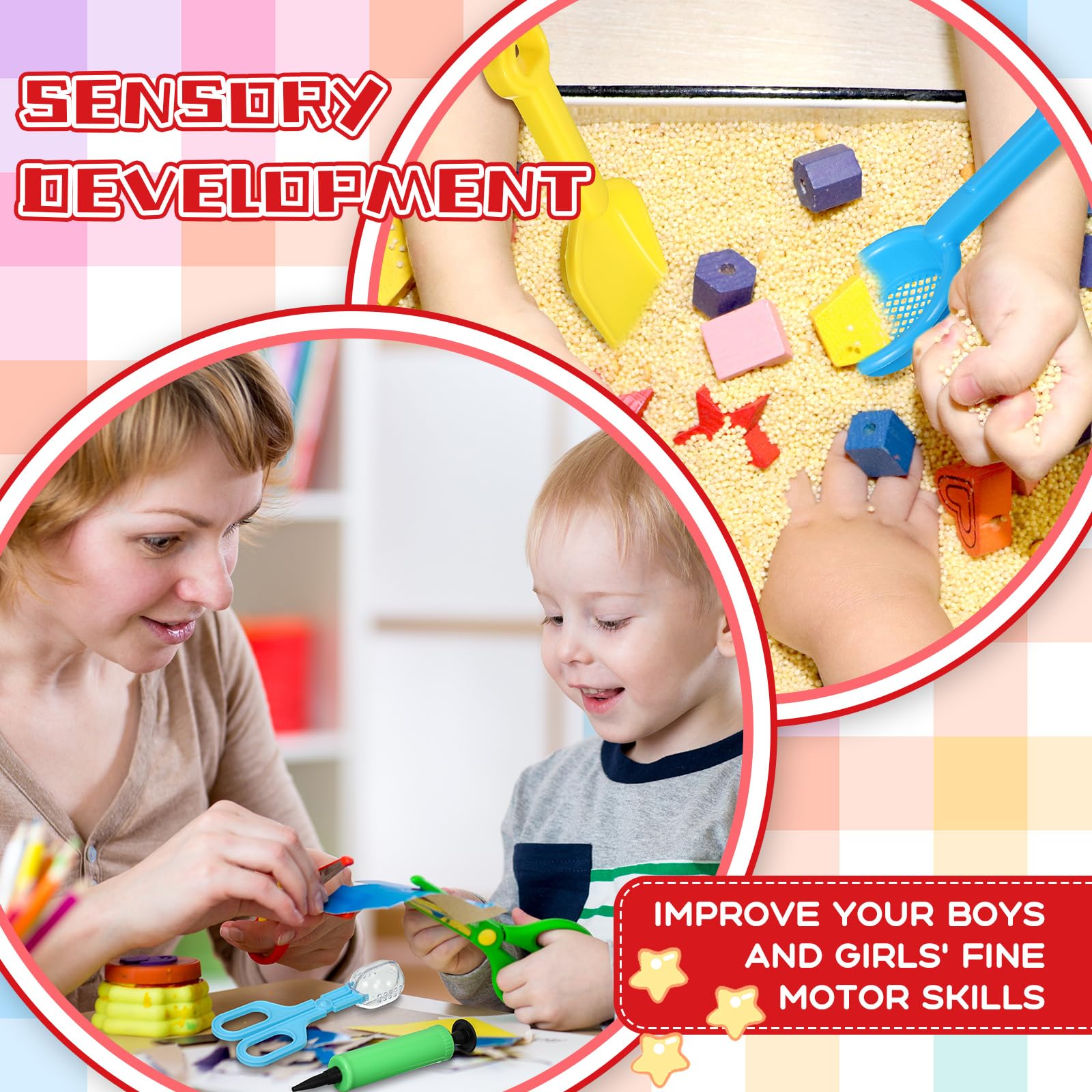 Mua 9 Pcs Sensory Bin Filler Fine Motor Skills Handy Scooper Set ...