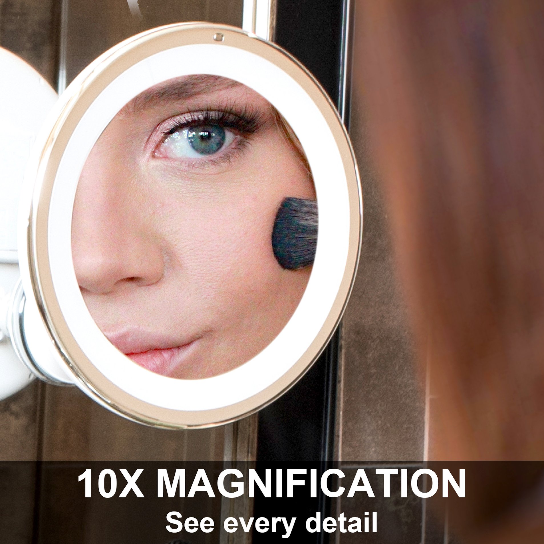 Fancii Daylight LED 10X Magnifying Makeup Mirror - 8.0" Large Lighted ...