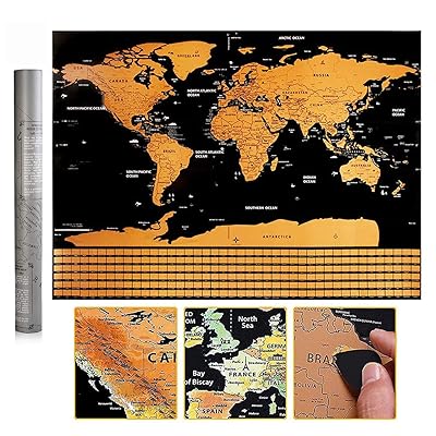 Travel Size Scratch Off World Map Poster with Gift Nepal | Ubuy