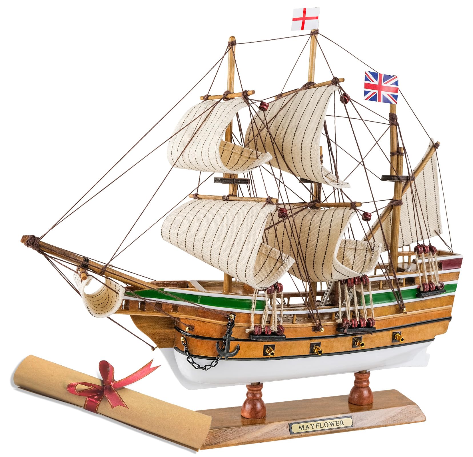 SAILINGSTORY Wooden Model Ship Mayflower 1/100 Scale Replica Sailing ...