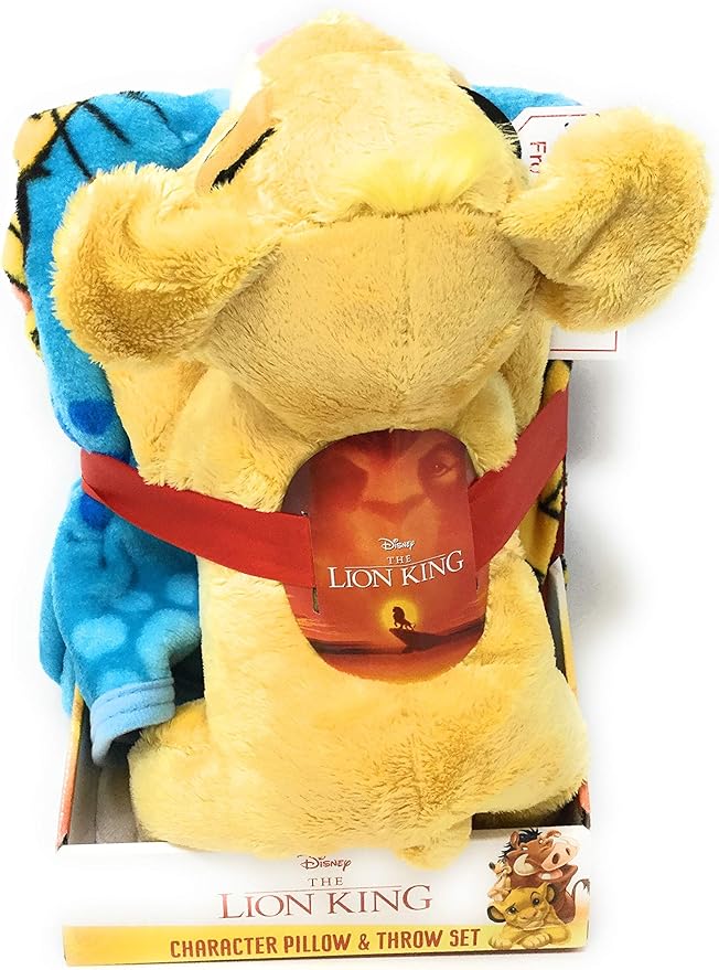 Amazon.com: Disney The Lion King Simba Throw Blanket and Pillow Buddy ...
