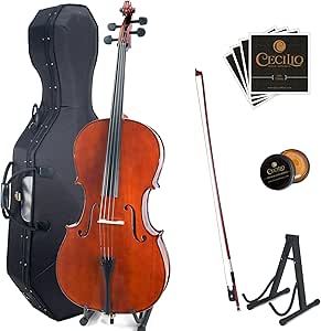 Amazon.com: Cecilio CCO-200 Solid Wood Cello with Hard & Soft Case ...