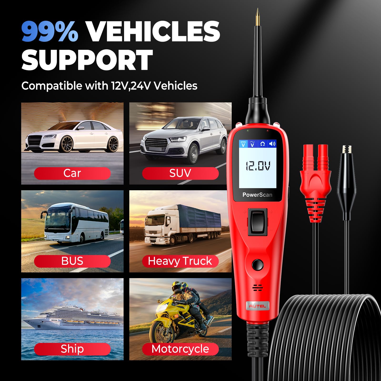 Mua Autel PowerScan Circuit Tester 2024, 12V 24V Automotive Power ...